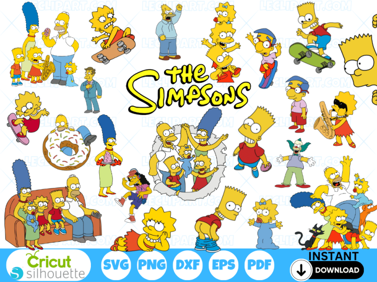 The Simpsons SVG Bundle Cut Files for Cricut and Silhouette