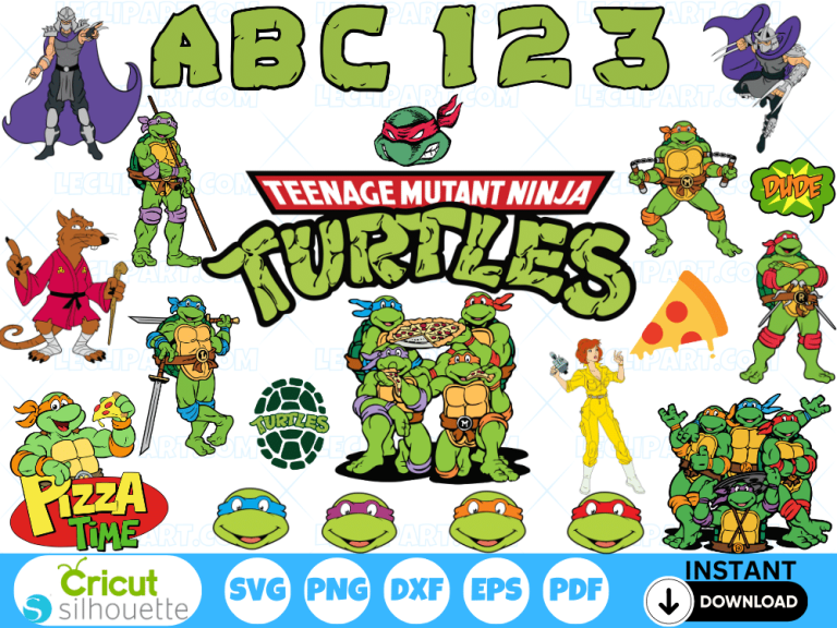 Teenage Mutant Ninja Turtles SVG Bundle Cut Files for Cricut - Silhouette