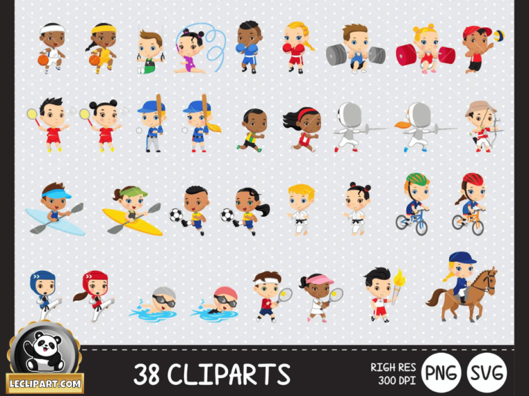 Cute Olympic Games SVG Collection Cut Files for Cricut and Silhouette