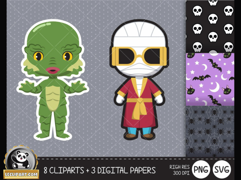 Cute Universal Monsters SVG Collection Cut Files for Cricut and Silhouette