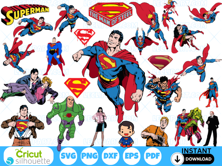Superman SVG Bundle Cut Files for Cricut - Silhouette